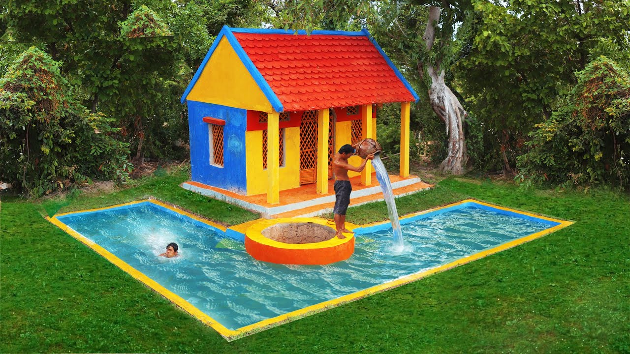 How we built a mud house, pool, and water well by hand