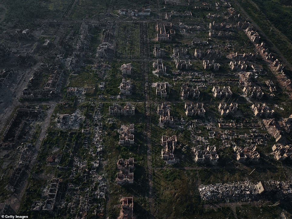 Aerial images reveal scale of destruction in Ukrainian city