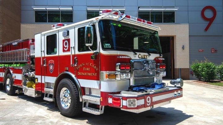 Cary beats Charlotte to first electric fire truck in service