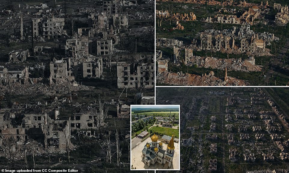 Aerial images reveal scale of destruction in Ukrainian city