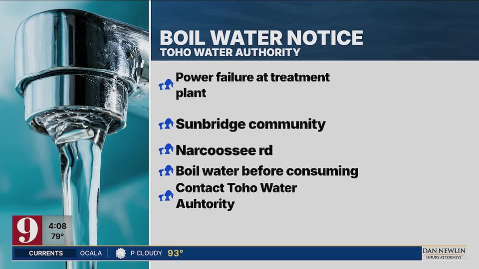 Toho Water Authority issues boil water advisory