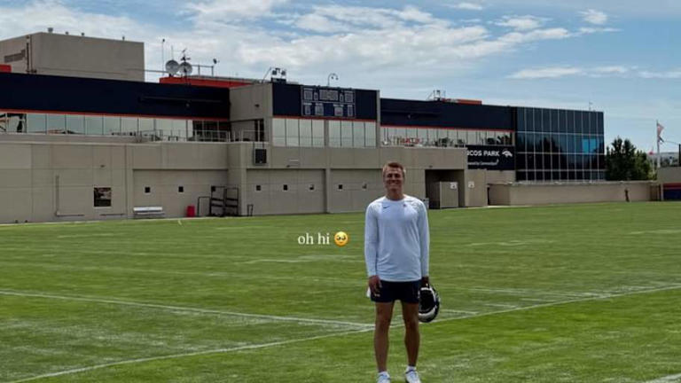 Broncos star Bo Nix’s wife Izzy destroys him at training camp in casual ...