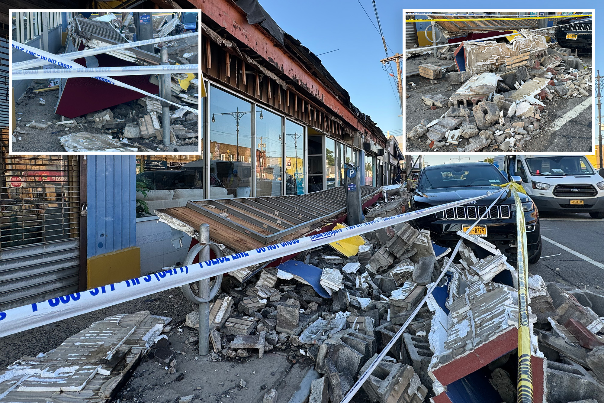 Chunk of NYC building 175-feet wide falls onto street, injuring 2 young ...