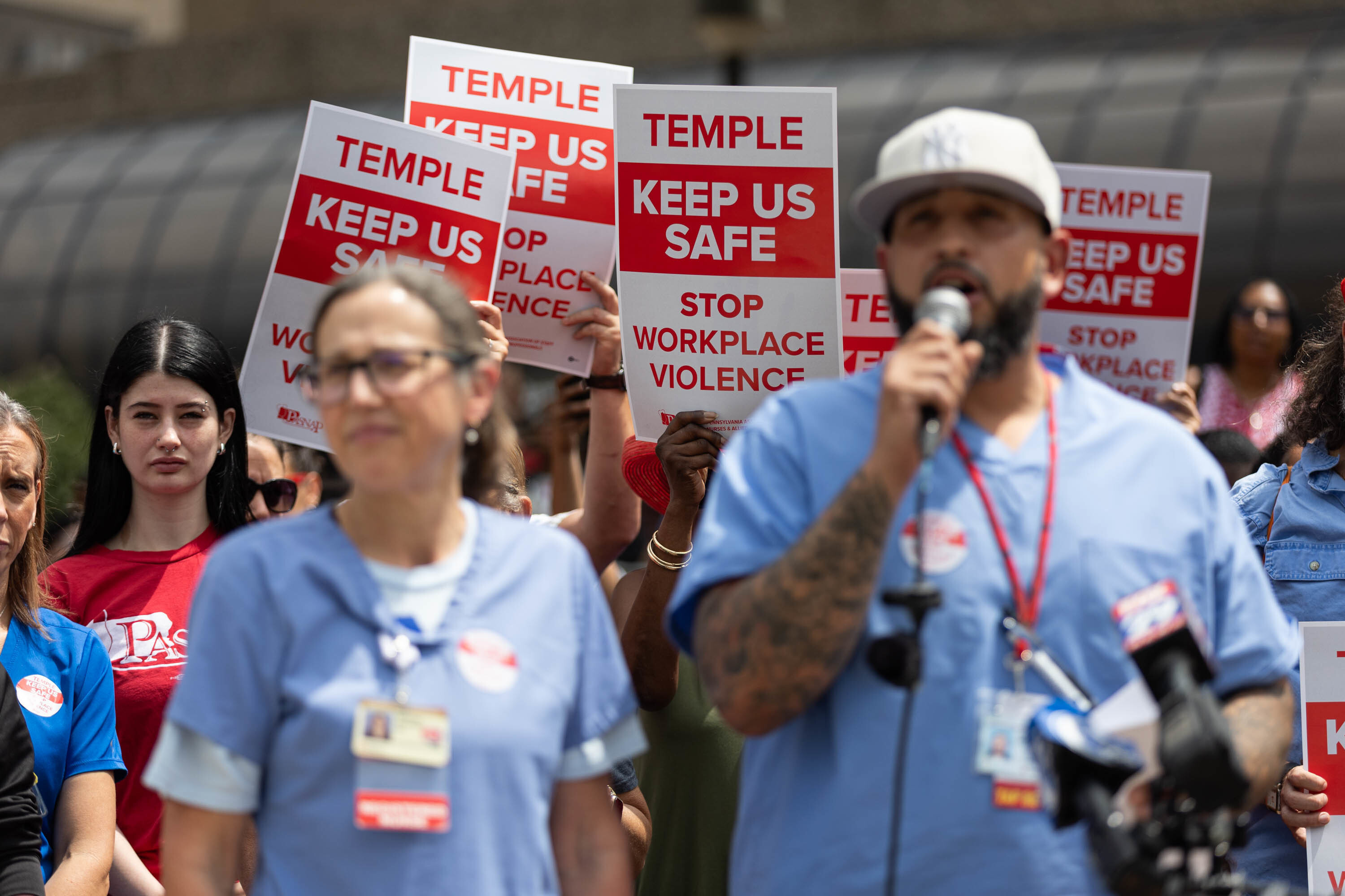 Temple nurses rally over safety concerns after active shooter alert