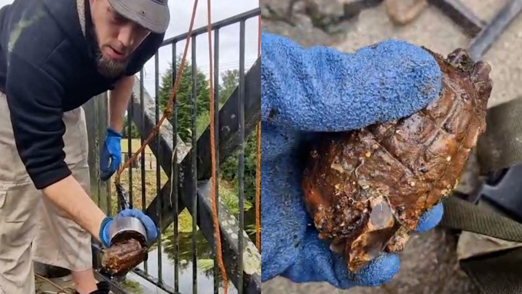 Magnet fisherman finds WWII grenade, sparks bomb scare