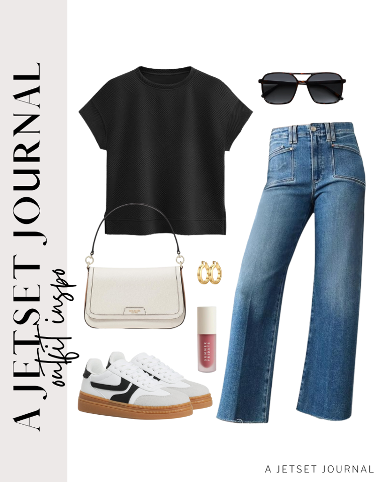 Time to Style A Tee and New Wide Leg Denim