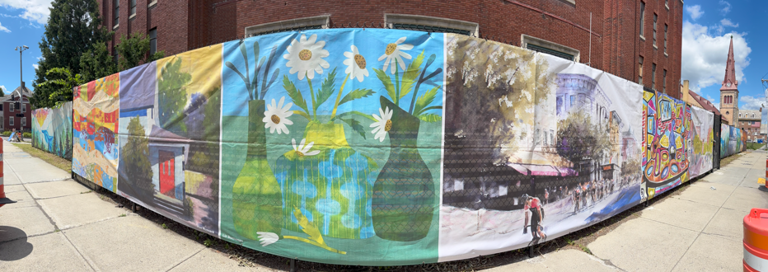 Burlington hopes new art installation deters tagging on Memorial Auditorium