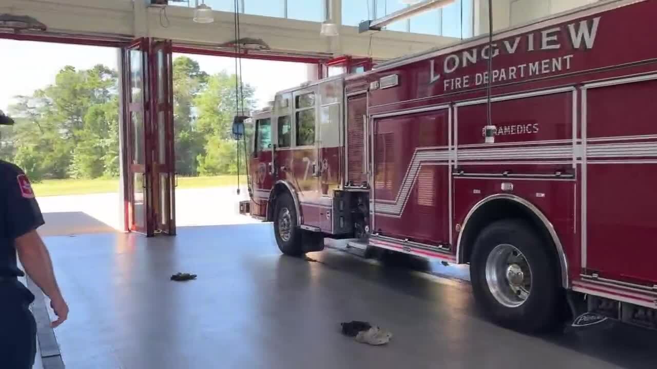 Longview Fire Station 8 hosting another crew during construction