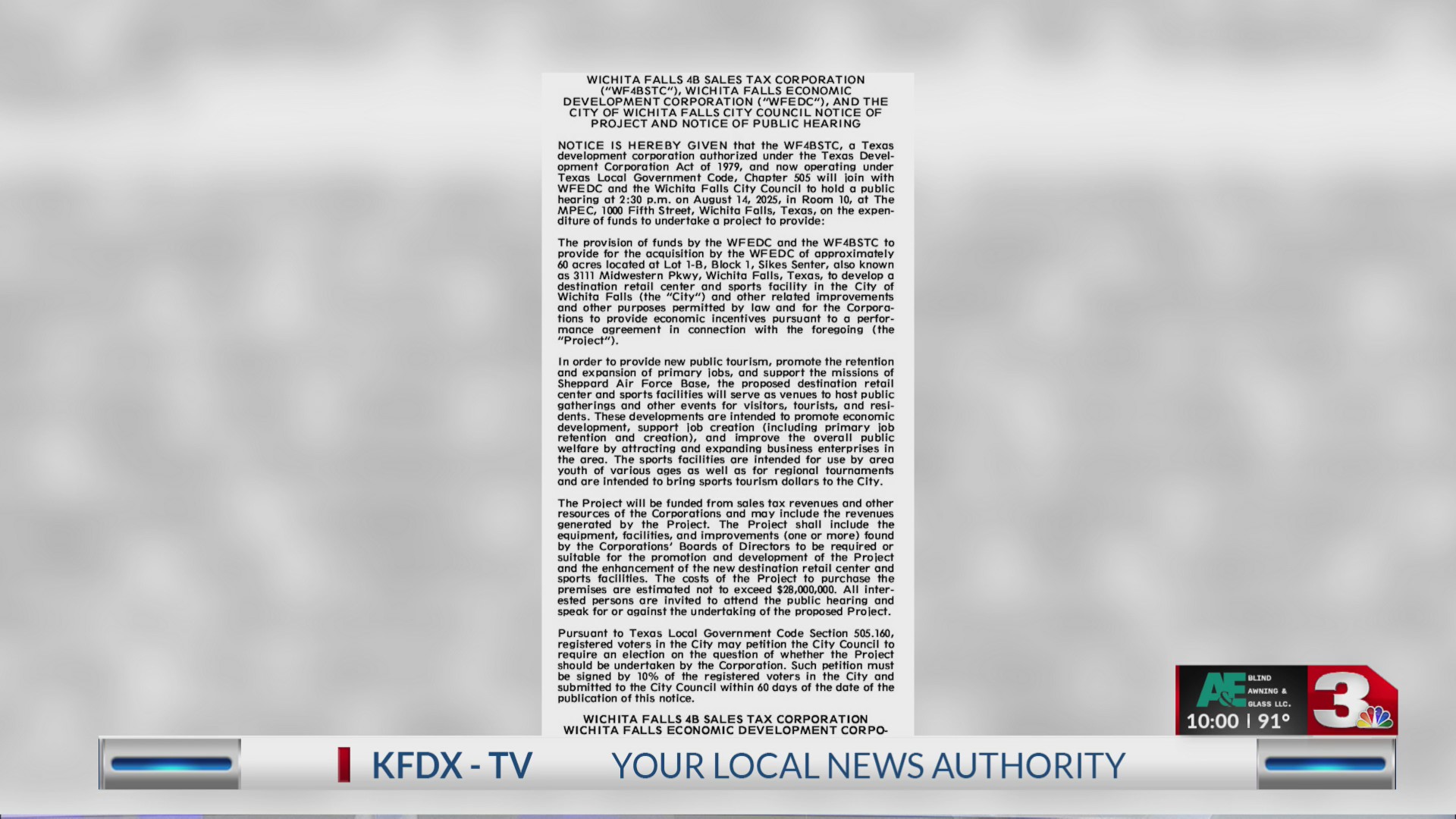 Sikes Center Mall Notice