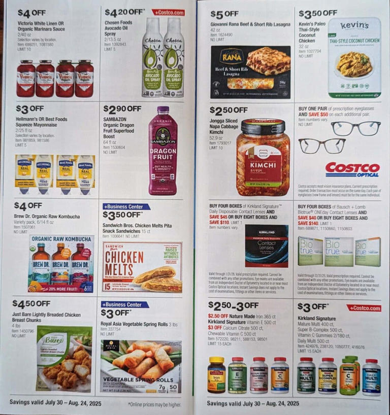 Costco Coupon Book August 2025