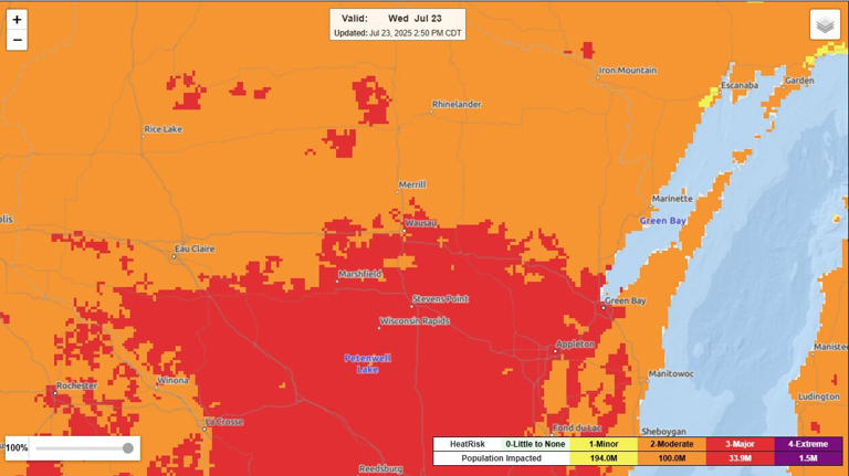 Tool gives specific heat risk details for your area
