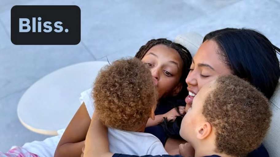 Stephen Curry's wife Ayesha shares 'bliss' family hug photo with baby Cai