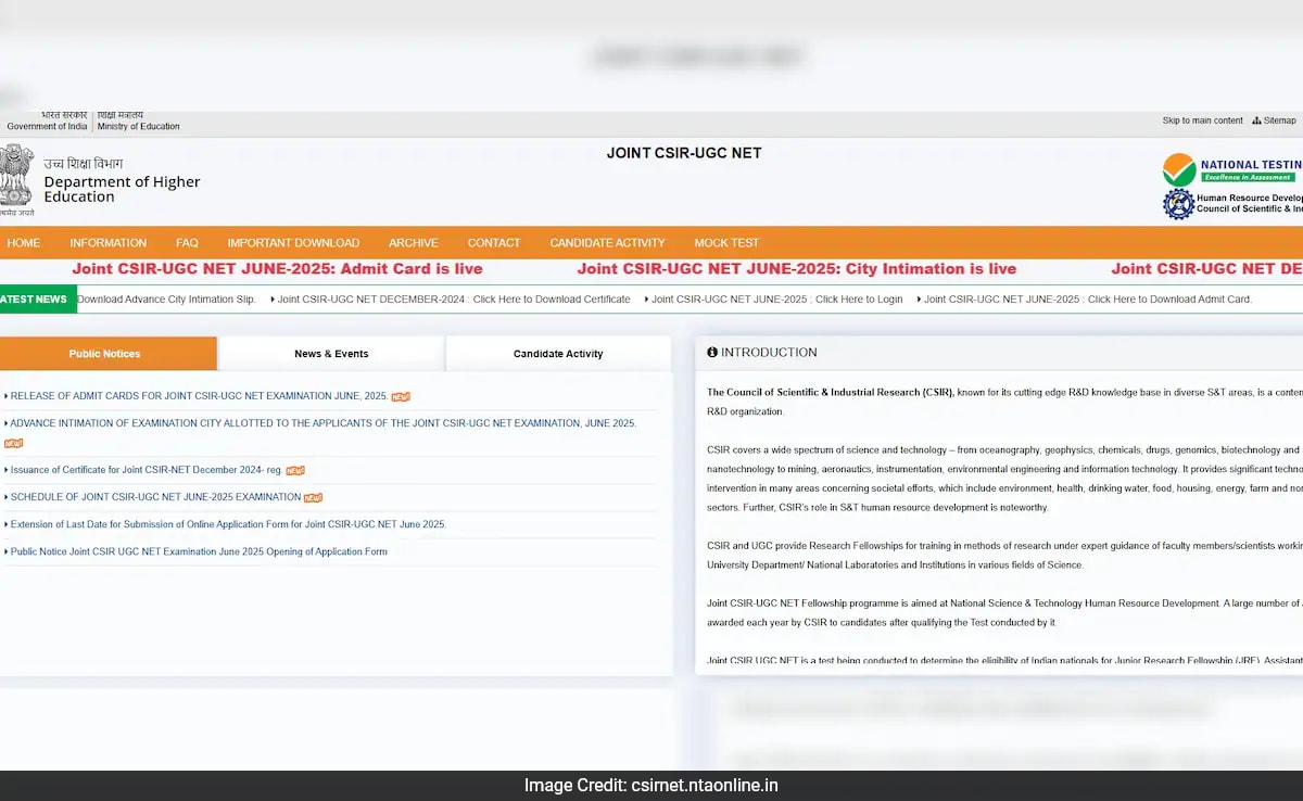 CSIR UGC-NET June Exam Admit Card Released, Check Exam Date, Steps To ...