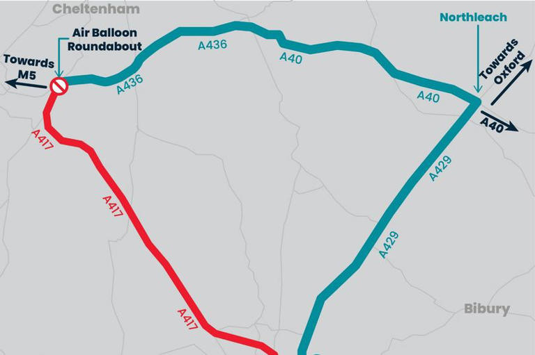 A417 closures over three summer weekends as new roundabout to be built