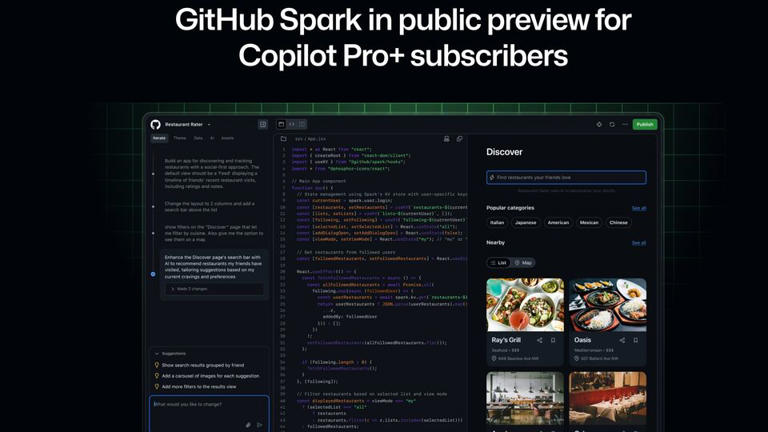 GitHub’s new Spark AI can turn your ideas into apps, no coding needed