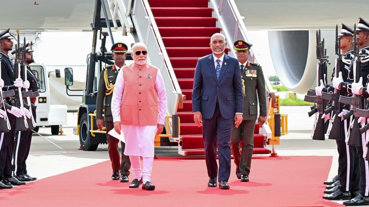 PM Modi Reaches Maldives, Receives Welcome By President Muizzu