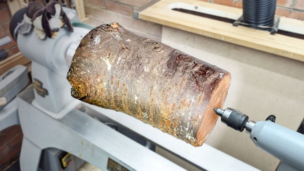 This man ground a cherry log for fun and he made something amazing!