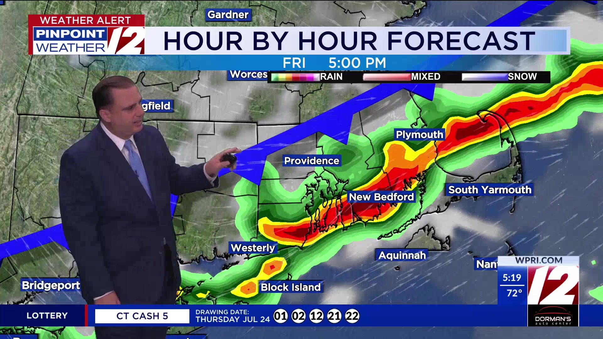 WPRI 12 Weather Forecast for 7/25/25: Hot and humid today with late day ...