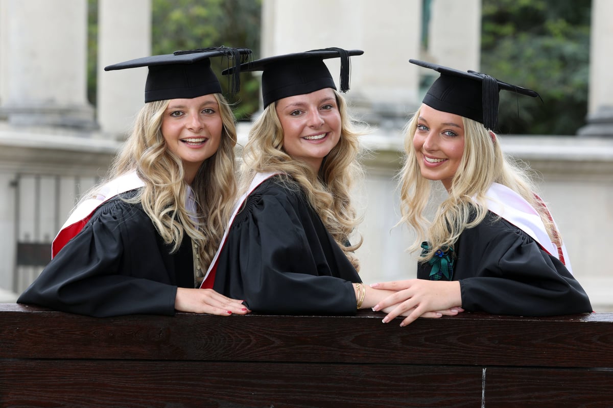 Triplets’ tribute to grandfather as they graduated from same university