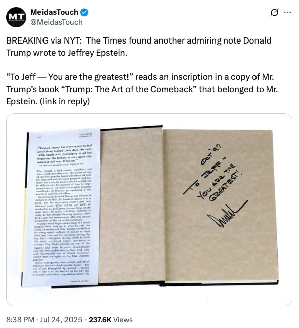 Trump Is Definitely in Epstein’s Birthday Book—and It Gets Worse