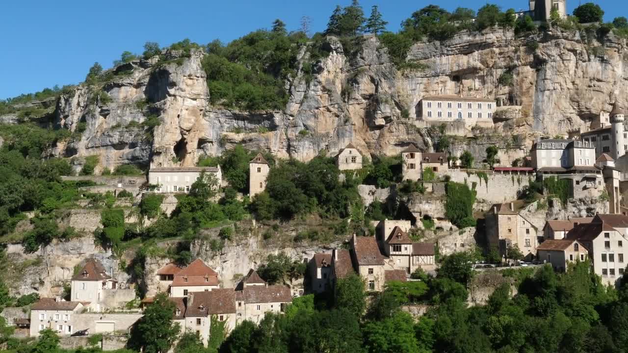 Rocamadour Unveiled: Serene Drone Journey Over a French Holy City