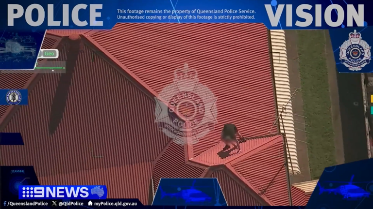 Polair shows man allegedly scaling roof to evade arrest after chase in ...