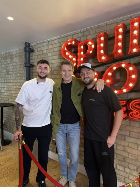 Liam Neeson pays Spud Bros a visit and leaves a PNE fan