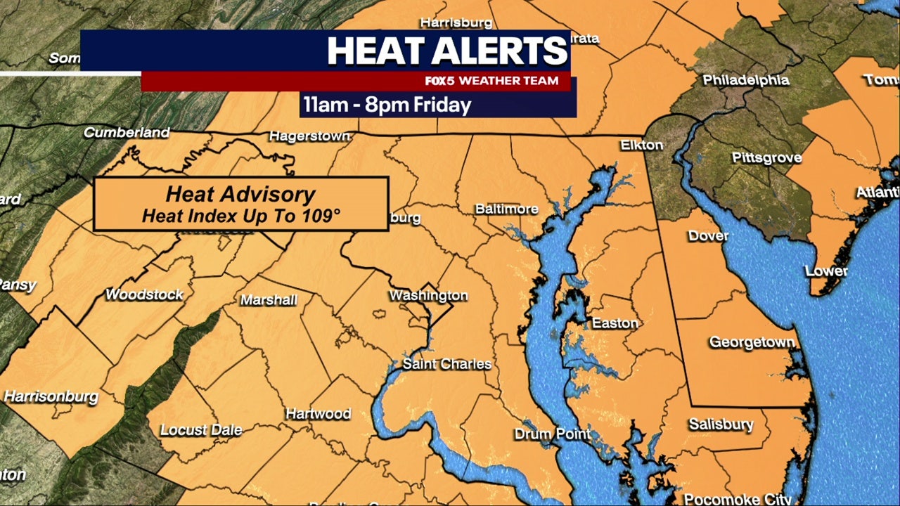 DC Heat Advisory: Dangerous heat index values could reach 109 degrees ...
