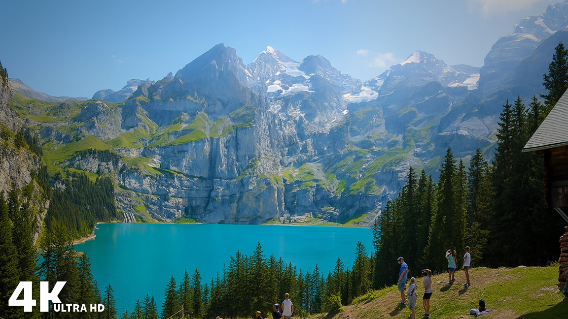 Oeschinensee Lake Walk in the Swiss Alps (4K)