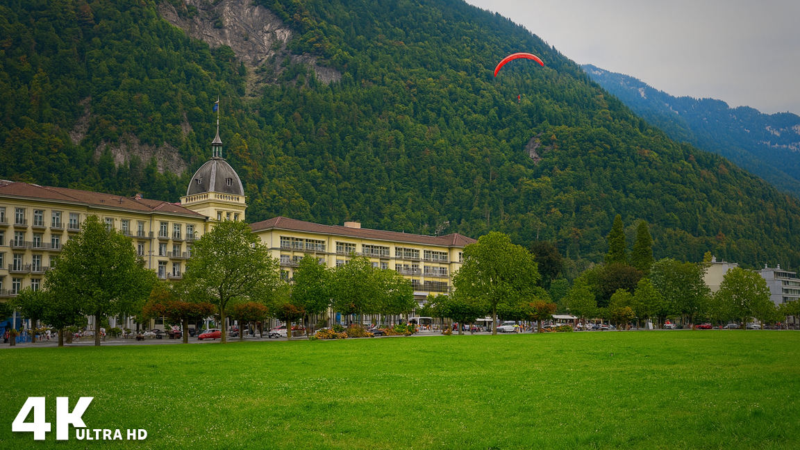 Walking Tour in Interlaken Switzerland (4K)