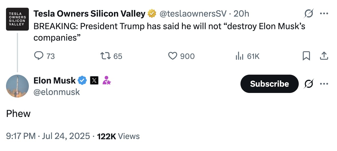 Elon Musk Hits Back at Trump After His Surprise Outreach Attempt
