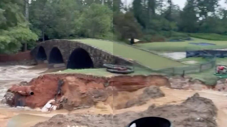 Augusta National overwhelmed by floodwaters, newly released video shows