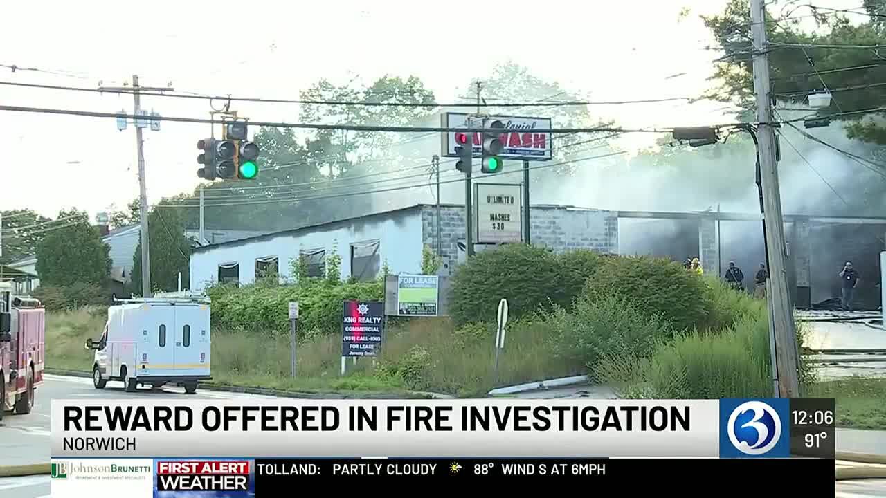 Reward offered in Norwich car wash fire case
