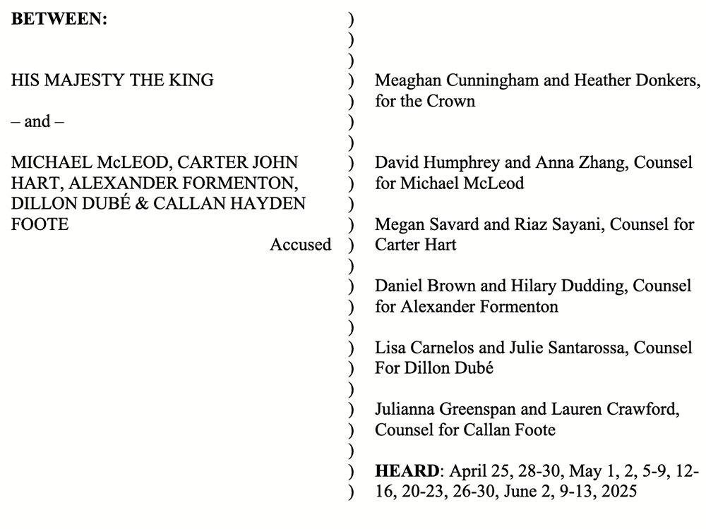 Read the full text of the judge's verdict in the Hockey Canada sex assault trial