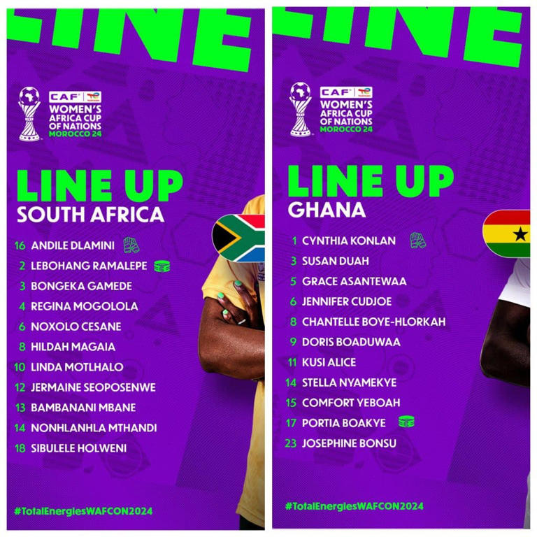 WAFCON 2024: Ghana and South Africa Name Strong Starting XIs for Third ...