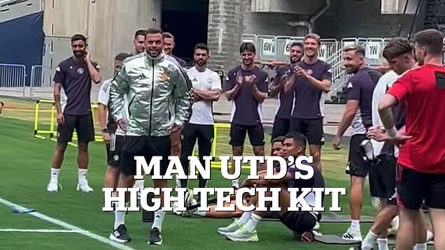 Man United players seen sporting high tech cooling jackets
