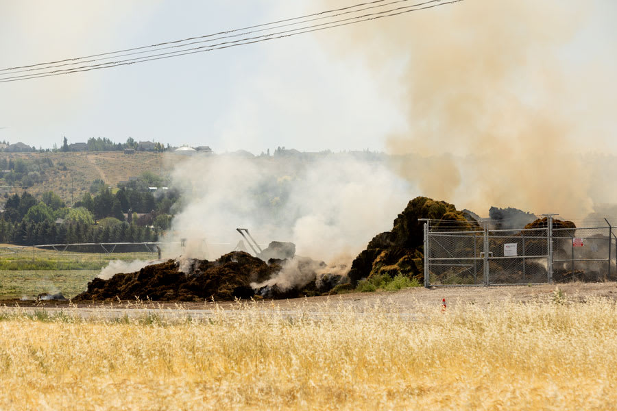Haystack fire near Ammon results in $30K loss, burns near power station