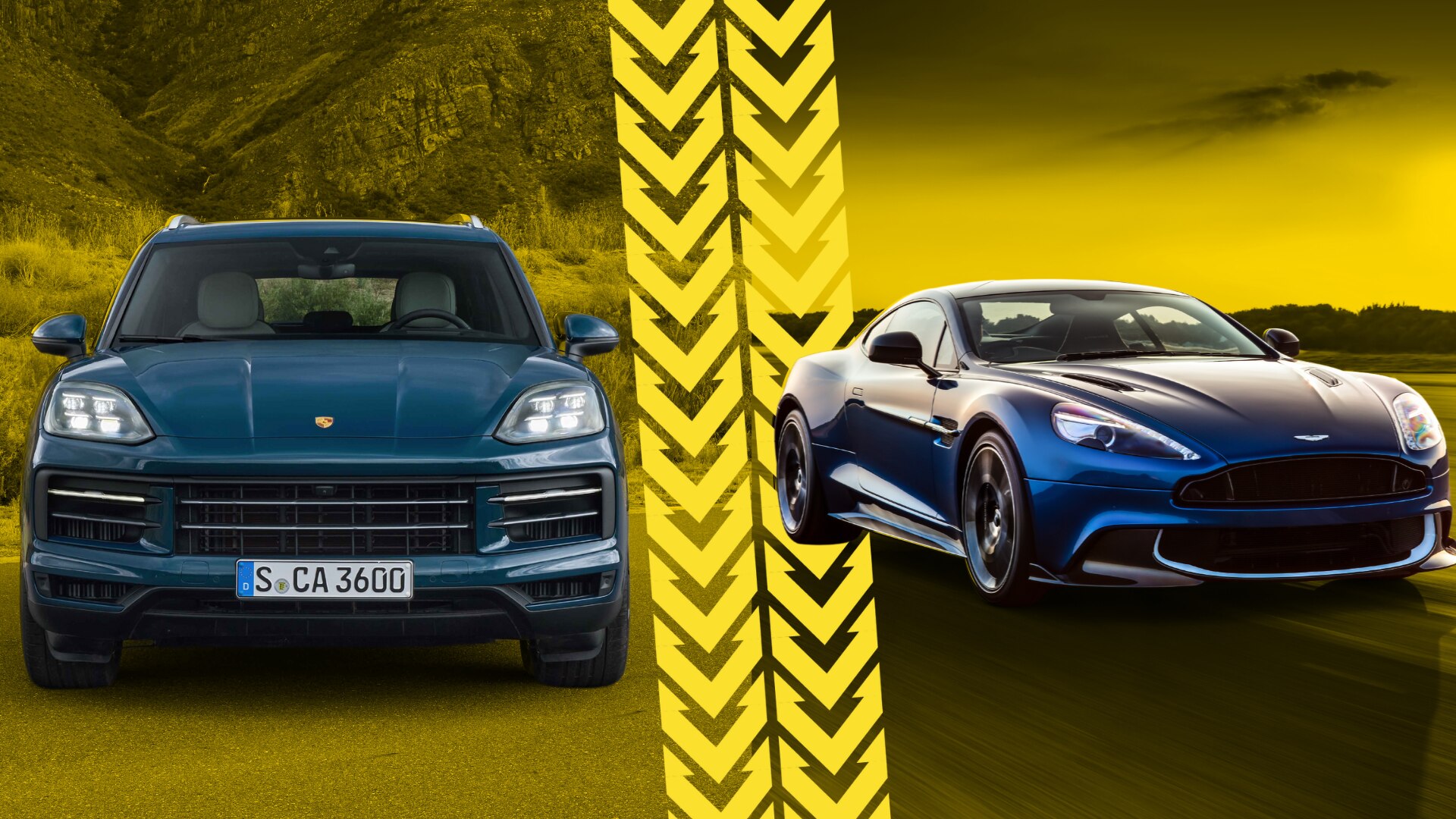 Porsche Cayenne vs Aston Martin Vanquish Volante, Potência vs Elegância