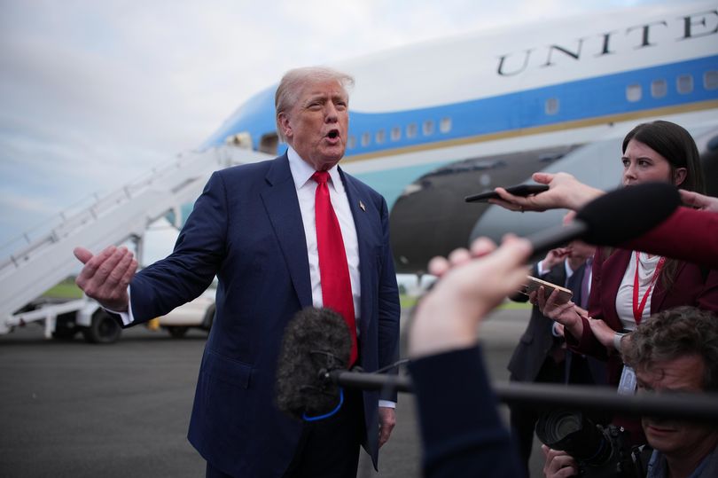Donald Trump arrives in Scotland as President greeted at Prestwick Airport
