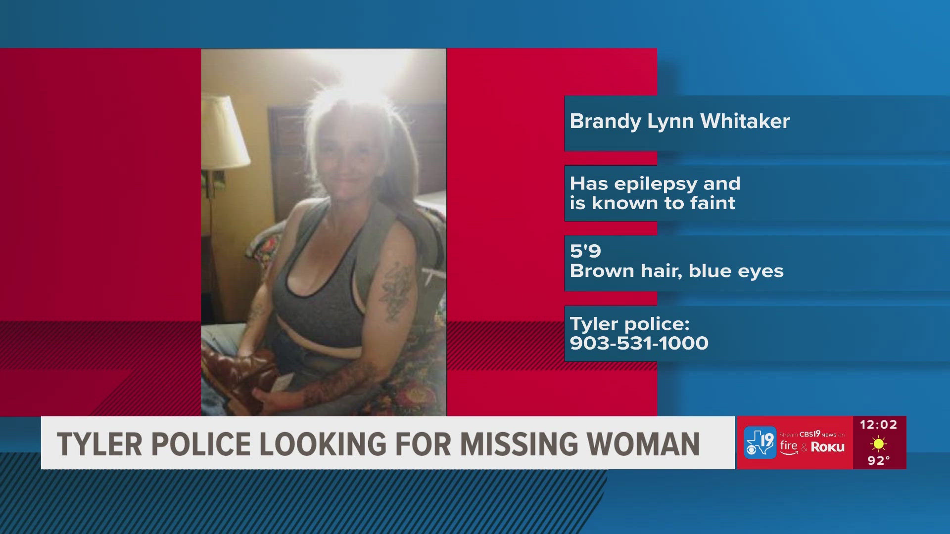 Tyler police search for missing 52-year-old woman