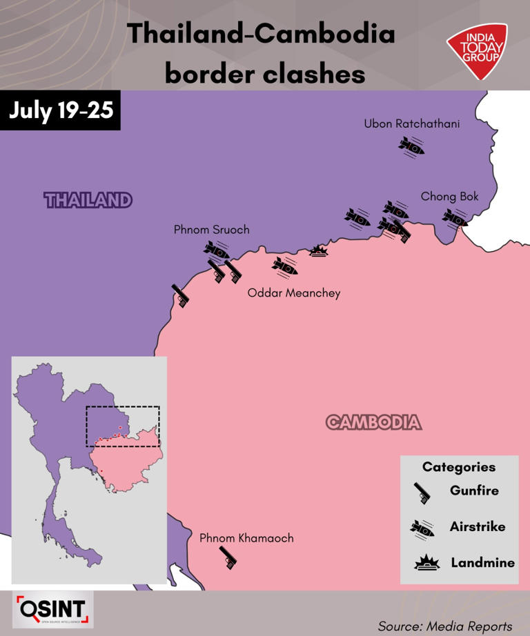 A visual timeline of Thailand-Cambodia border conflict