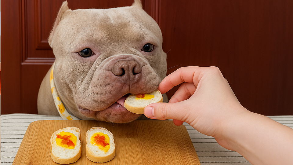 ASMR Pitbull Eating Crunchy Bread Bites