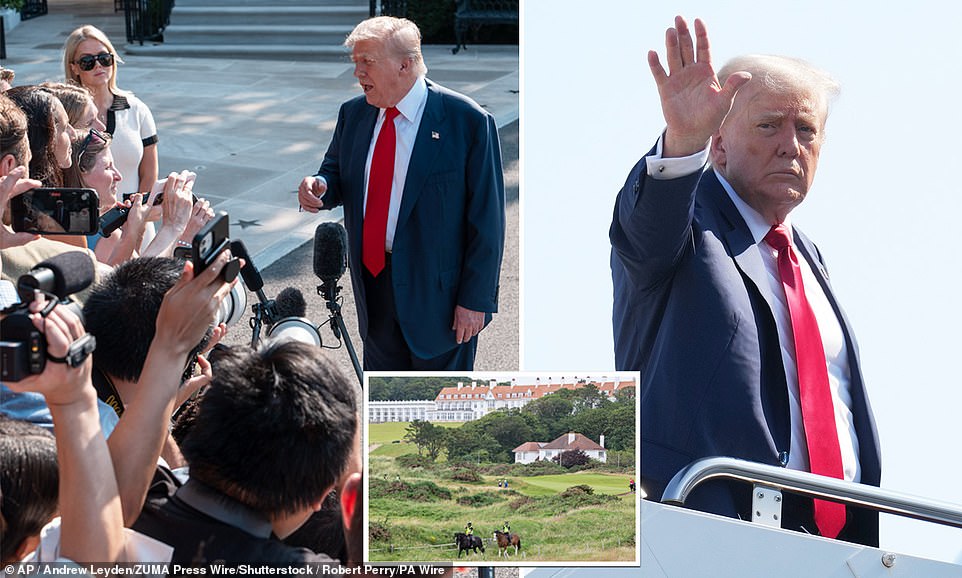 Trump lands in Scotland to inaugurate his new golf course