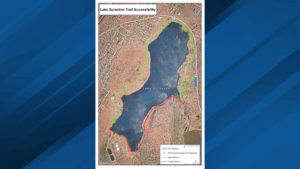 Section of Lake Scranton walking path to close