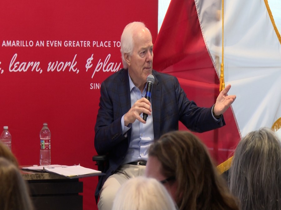 Sen. John Cornyn speaks during Chamber of Commerce luncheon