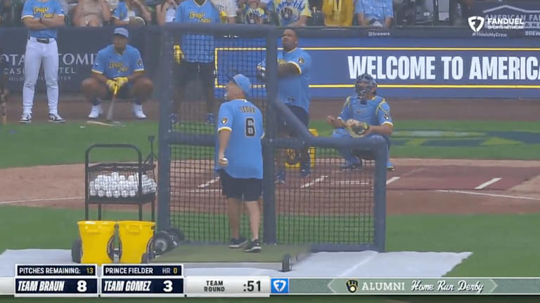 Prince Fielder Awed Fans With Massive Shot at Brewers' Alumni Home Run ...