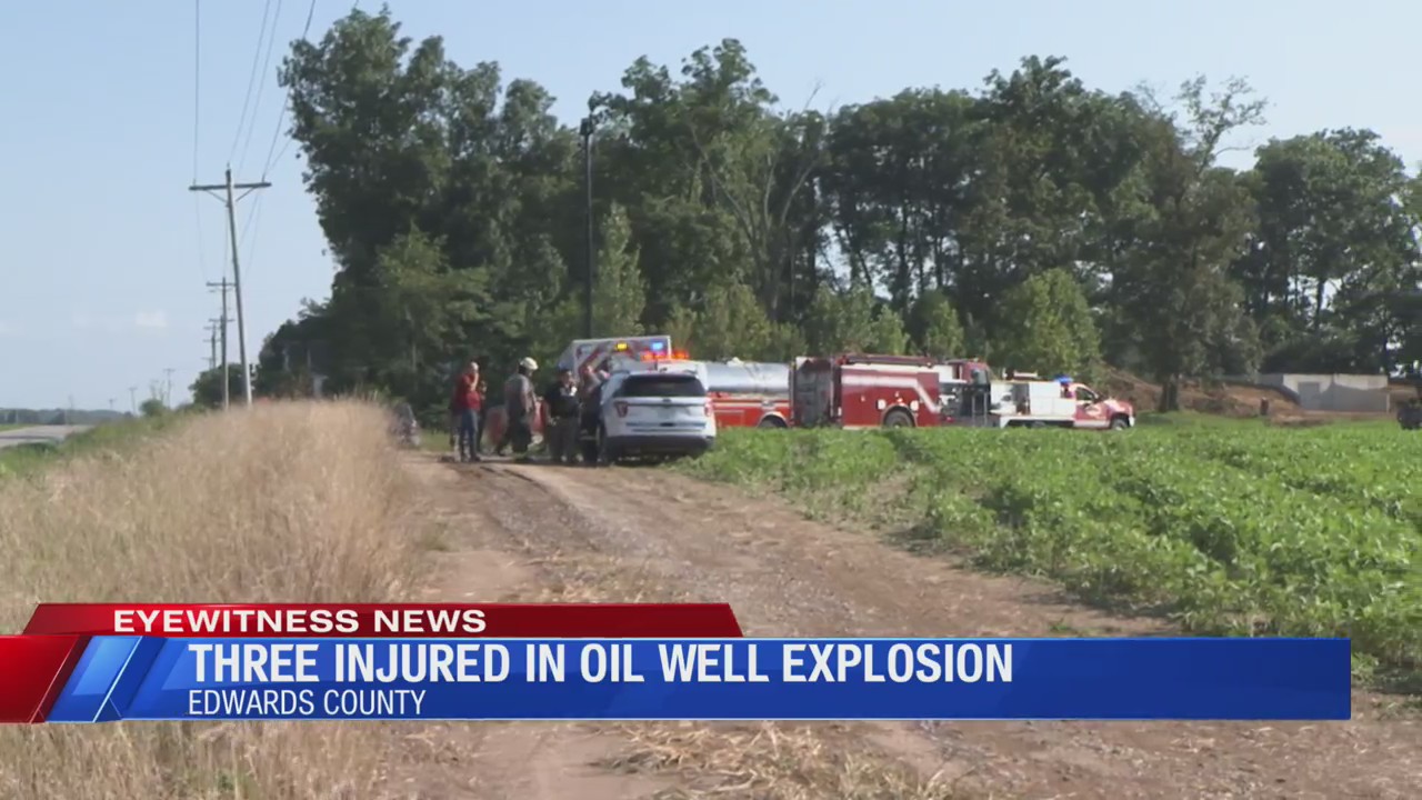 Three flown to hospital after Edwards County oil well explosion