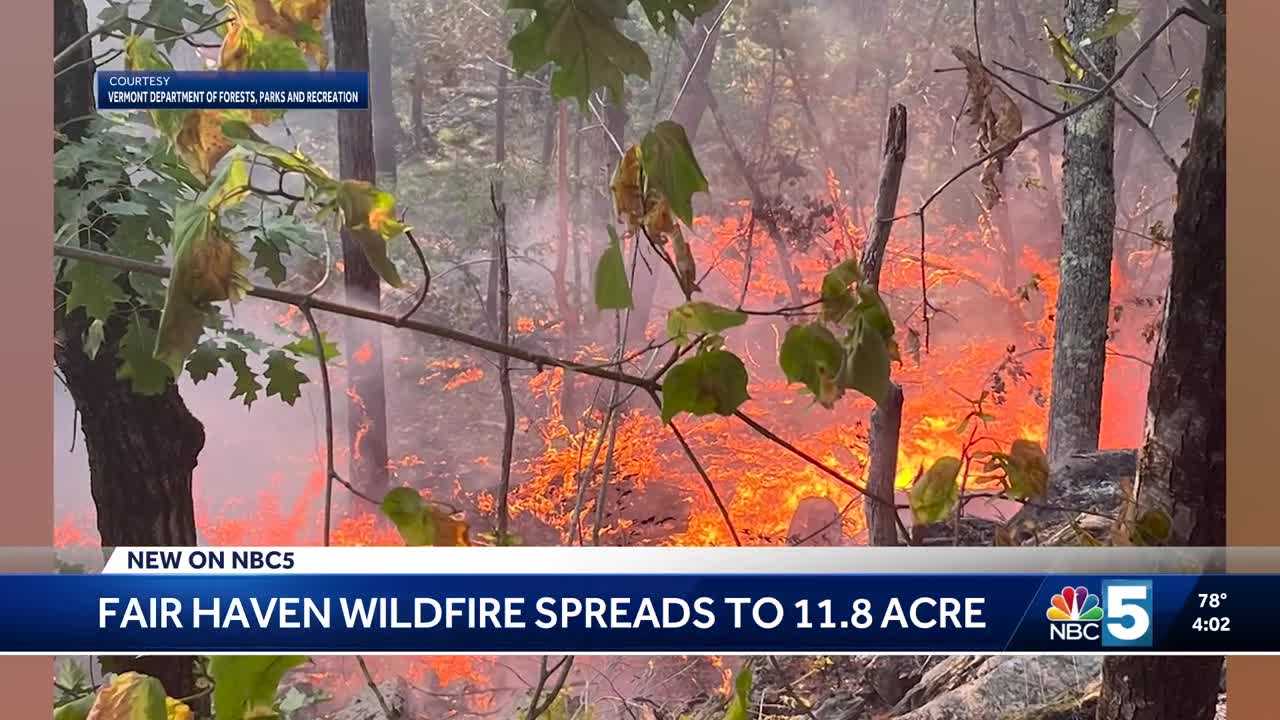 Crews work to contain 10 acre forest fire in Fair Haven