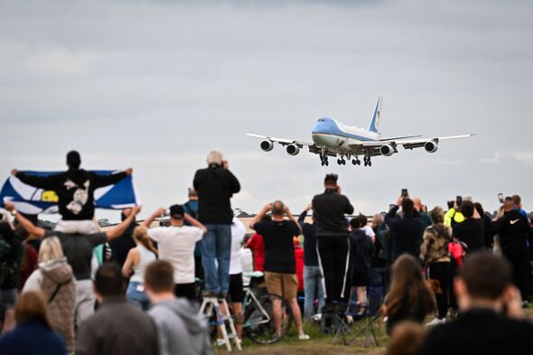 Donald Trump's arrival in Scotland draws rapturous cheers from MAGA crowd