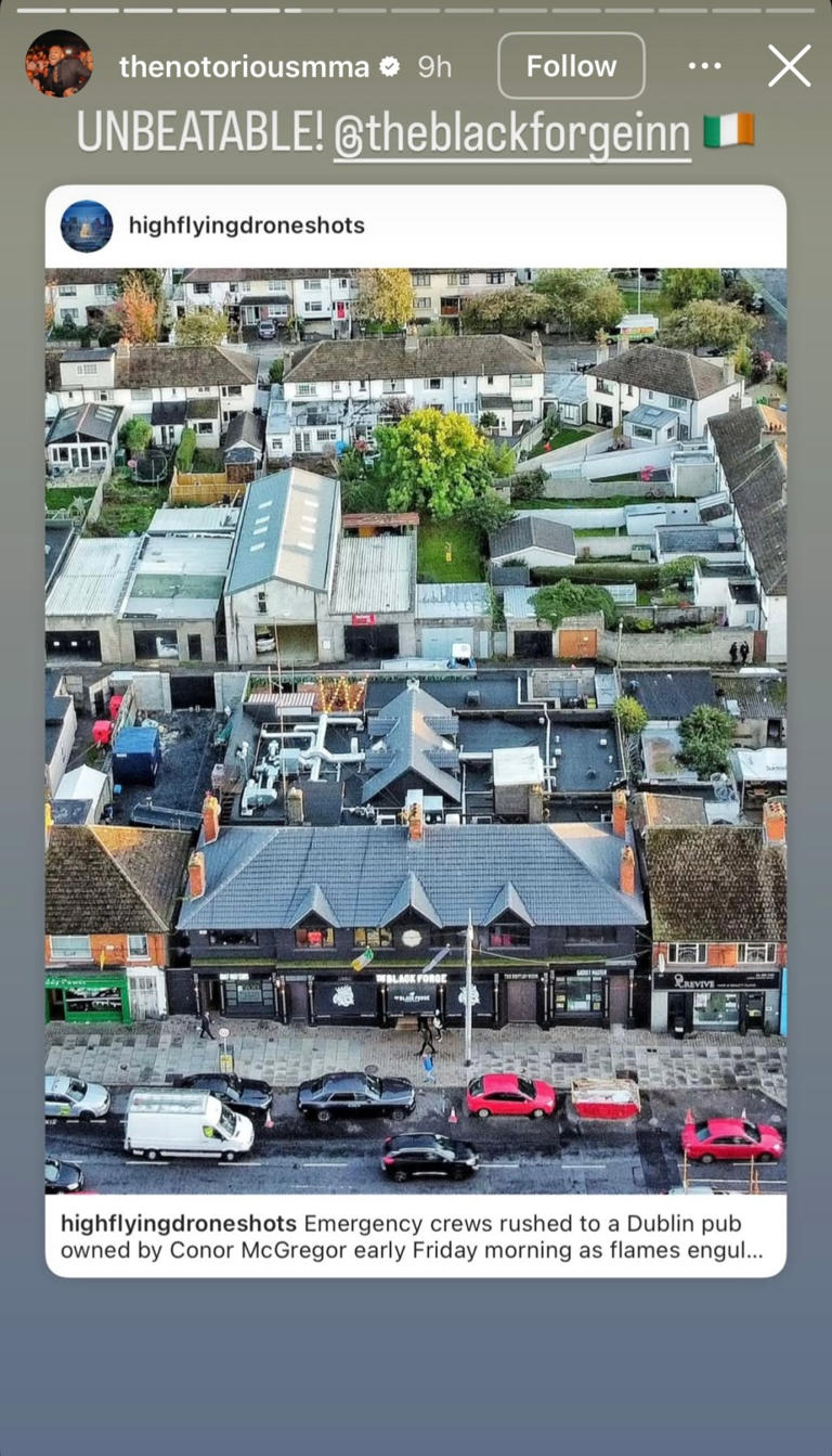 Conor McGregor’s Ireland bar catches fire as police investigate alleged ...